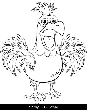 A vector cartoon illustration of a chicken freaking out, isolated on a ...