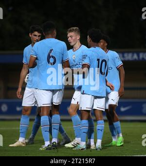 Kian Breckin of Manchester City U21. - Chelsea U21 v Manchester City ...