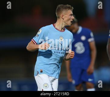 Kian Breckin of Manchester City U21. - Chelsea U21 v Manchester City ...