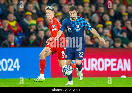 Wales' Harry Wilson gets past North Macedonia's Tihomir Kostadinov ...