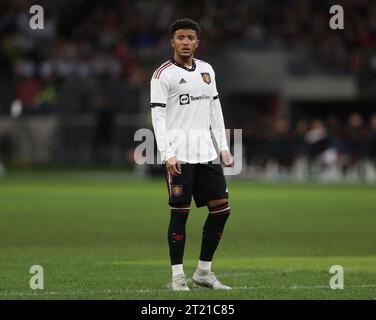 Jadon Sancho of Aston Villa on the ball during the Premier League match ...
