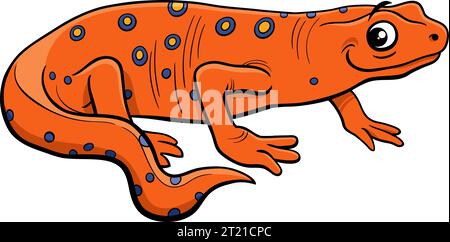 Cartoon illustration of newt amphibian comic animal character coloring ...