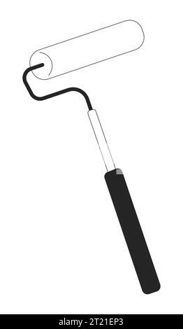 Restoration paint roller 2D linear cartoon object Stock Vector Image ...