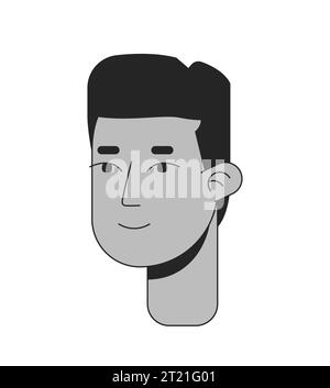 Flat top haircut black guy 2D linear cartoon character head Stock ...
