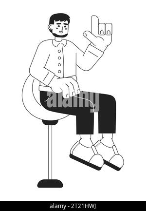 Bar stool black and white 2D line cartoon object Stock Vector Image ...