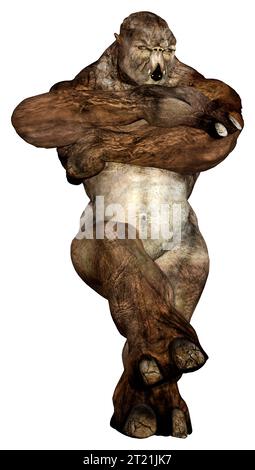 3D rendering of a fairy tale troll isolated on white background Stock ...