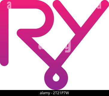 Initial RY logo template with modern frame. Minimalist RY letter logo ...