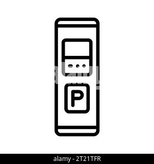 Self service parking pay black line icon. Pictogram for web page ...