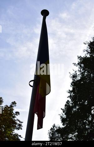 EU flags hanging down without wind Stock Photo - Alamy
