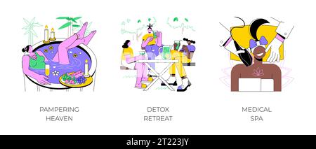 Pampering heaven isolated cartoon vector illustrations Stock Vector ...