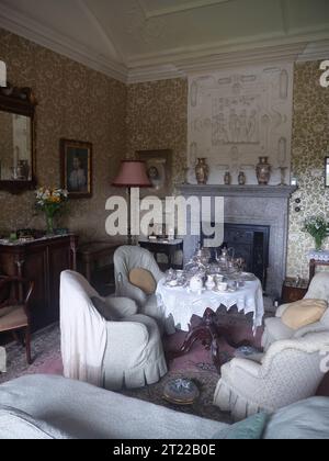 Magnificently decorated interior of Lanhydrock Victorian manor house in ...