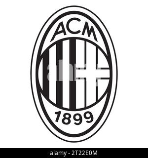 AC Milan White Logo Italian professional football club, Vector ...