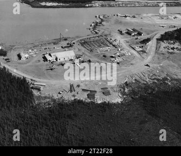 Lake Hood, Anchorage, Alaska. Hangar at Lake Hood under construction ...
