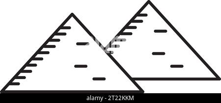 Simple black outline drawing of the GIZA PYRAMID COMPLEX, GIZA Stock ...