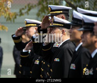 Sasebo, Japan. 16th Oct, 2023. Mogami-class Frigate JS Mikuma FFM-4 is ...