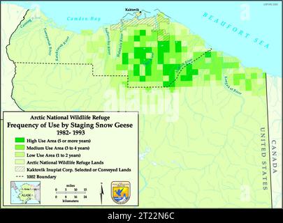 A map showing fall use of the Arctic Refuge coastal plain by Snow Geese ...