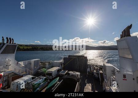 Cars in MV Alfred, Pentland Ferries, from Brodick to Ardrossan, Isle Of ...
