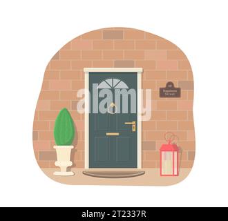 Exterior concept for house entrances. Elegant double front door with ...