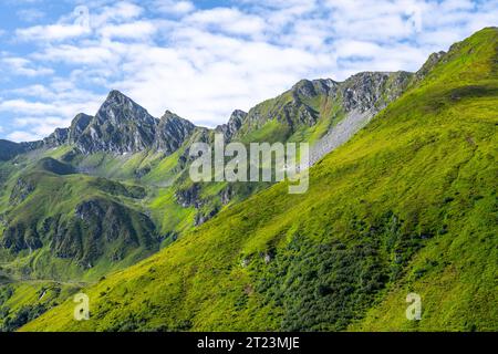 Sharp mountain ridge with Pihapper mountain in Austrian Alps, Austria ...