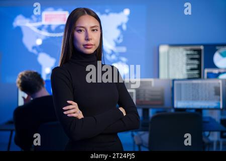 Female Cybersecurity Analyst or Manager in large Cyber Security ...