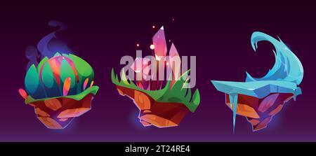 Arcade frozen world game level map interface. Ice platforms and stairs ...