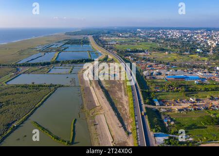 Aerial view of the 15.20km long Chittagong City Outer Ring Road from ...