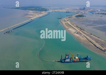 The under-construction Matarbari Port is a deep sea port at Matarbari ...