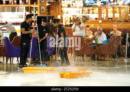 Flooding inside Faro airport in Portugal caused by heavy rain. Issue ...