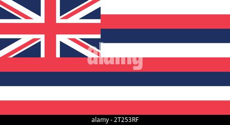 Flag of Hawaii. Banner and patriotic symbol. Official colors. Flat ...
