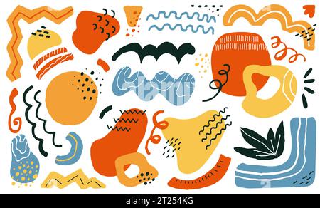 Creative doodle art header with different shapes and textures Stock ...