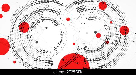Halftone theme vector. Science abstract background with connecting dots and lines Stock Vector ...