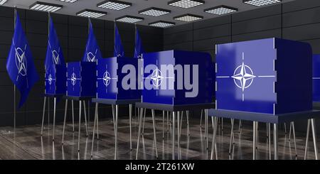 NATO - voting booths with a flags - 3D illustration Stock Photo - Alamy