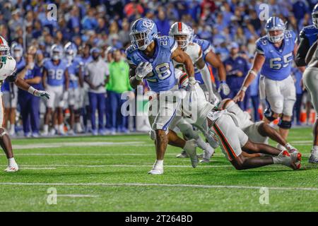 North Carolina running back Omarion Hampton speaks during a press ...