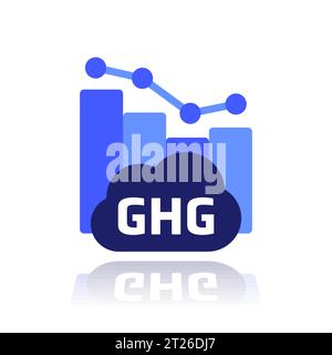 GHG, reducing greenhouse gas emission icon Stock Vector Image & Art - Alamy