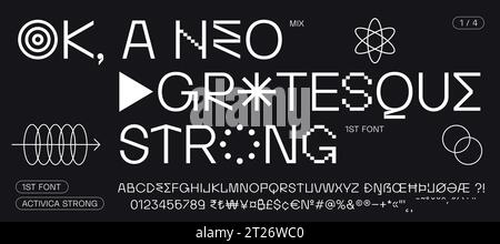 Headline alphabet Neo grotesque sans serif alphabet with graphic ...