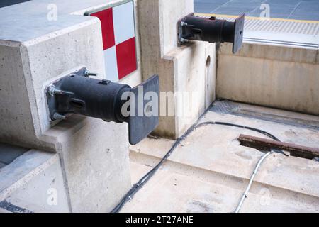 Railroad buffers or buffers to avoid collisions with the end of the ...