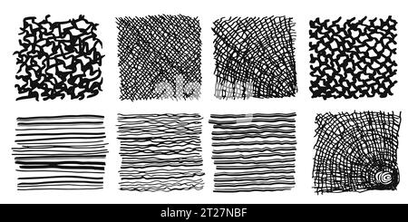 Crosshatch pattern vector. Hand drawn hatches in seamless texture. Set ...