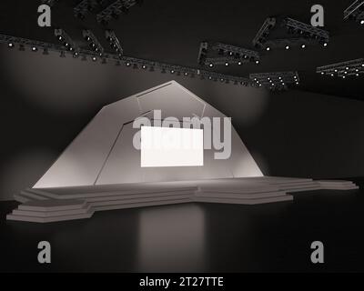 Event empty stage in perspective view with rectangular led screens for ...