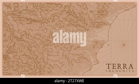 Ancient abstract earth relief old map. Generated conceptual vector ...
