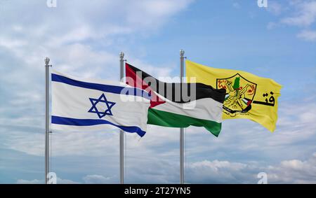 Fatah formerly the Palestinian National Liberation Movement flag waving ...