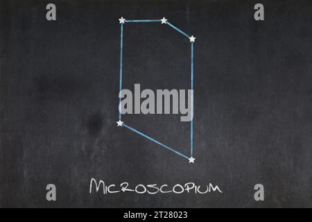 Microscopium Constellation in outer space. Microscope constellation ...