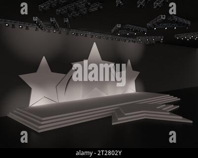 event Empty stage perspective view. with a rectangular screen for ...