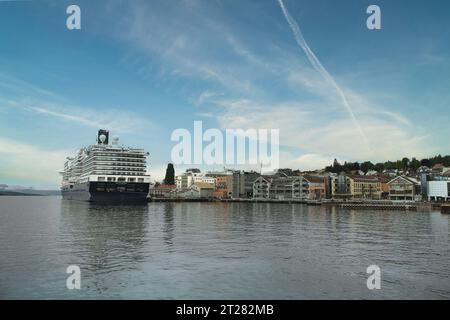 HAL Rotterdam Docked in Molde Norway by Jazz Festival Statue Stock ...