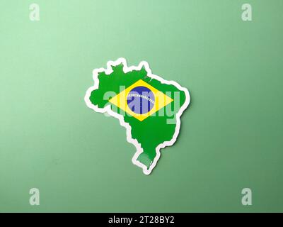 Country flag map stickers on a wooden background Stock Photo - Alamy