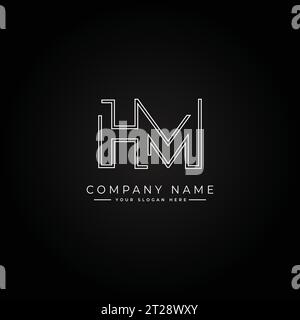 HM Monogram logo letter with Simple shield crown style design ...