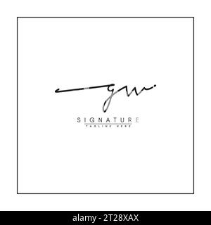GW Letter Signature Logo Template elegant design logo. Hand drawn ...