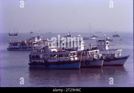 Small Boats, Ferry Boats at Gate Way of India, Bombay, India Stock ...
