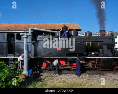 steam train at railway station of Tua, Douro Valley, Portugal Stock ...