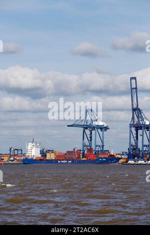 BG Freight Line shipping container on lorry - Scotland, UK Stock Photo ...