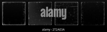 Realistic set of square distressed edge vinyl record covers isolated on ...
